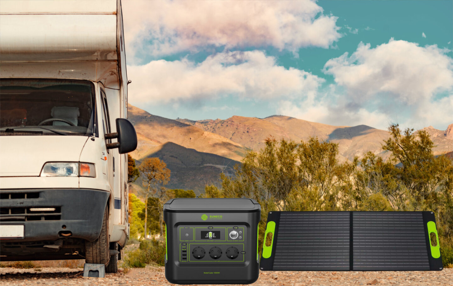 Solar Inselanlage Komplettset mit Speicher 230V und Solarpanel